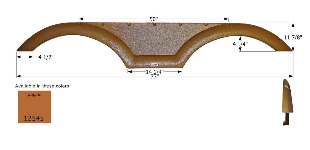 Buy Icon 12545 Fender Skirt, Tandem, Coachmen, FS2545, Copper — RV Part ...